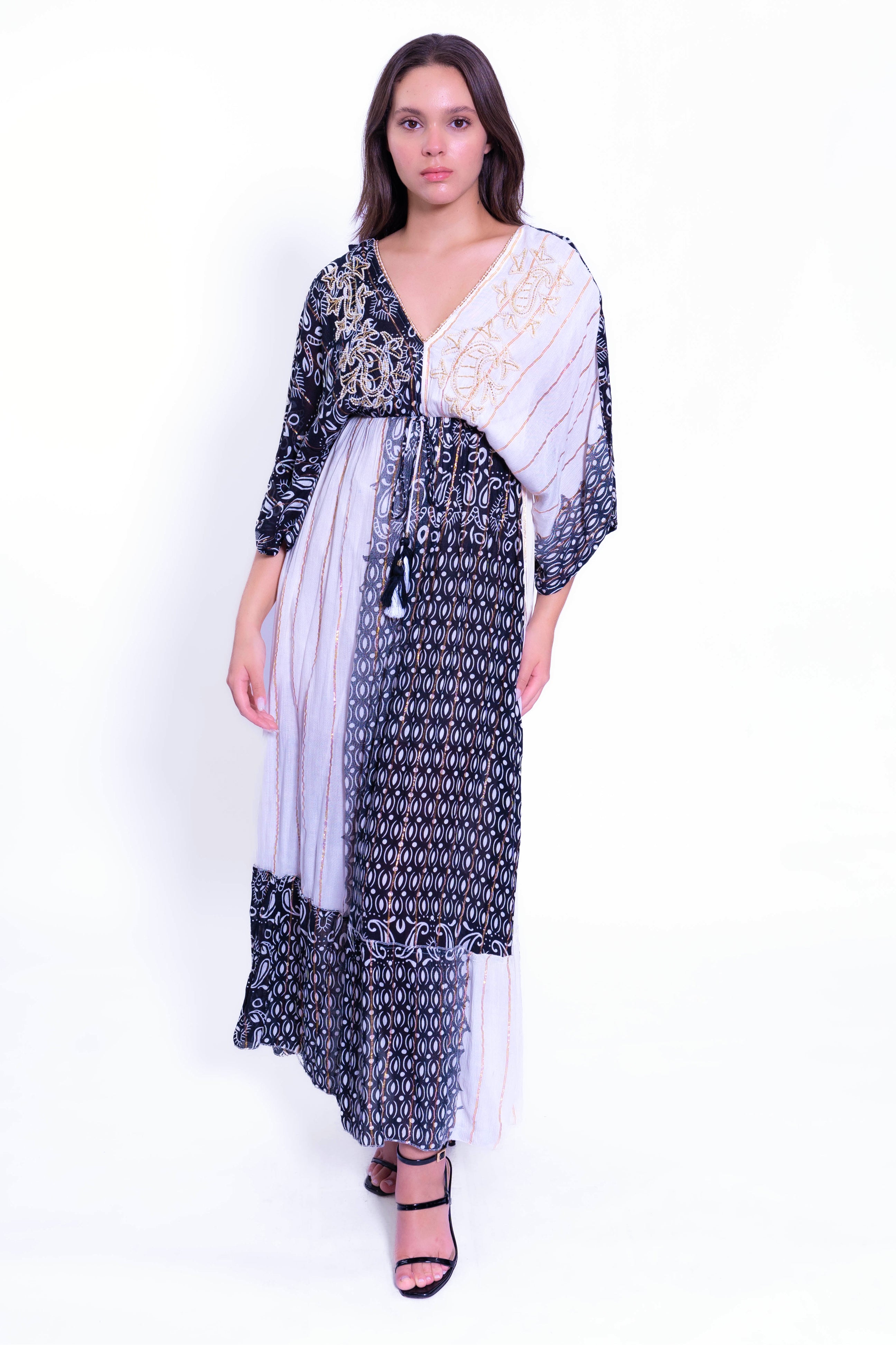 DK 8007 Two Tone Lurex Maxi Dress – lazydaisystore