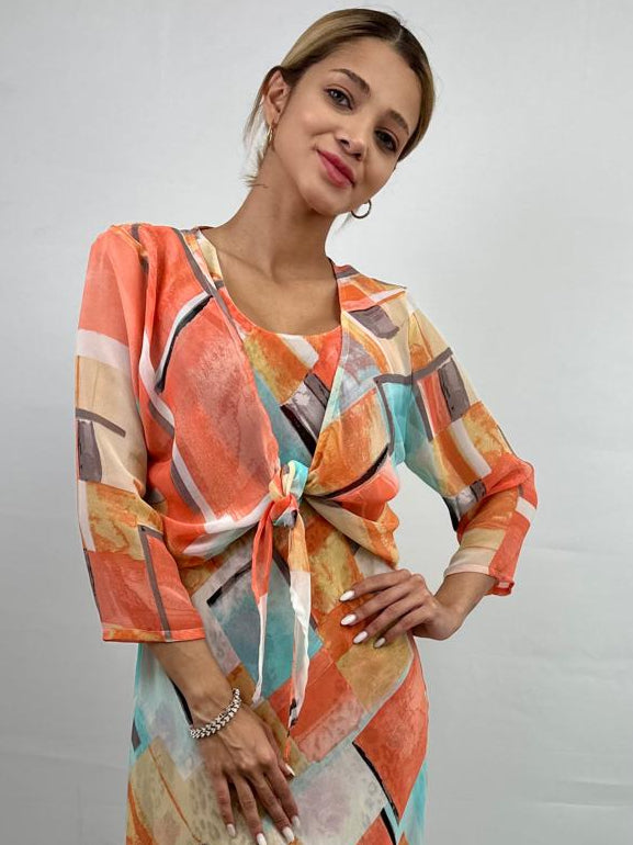 Coral Poly Chiffon Shrug – lazydaisystore